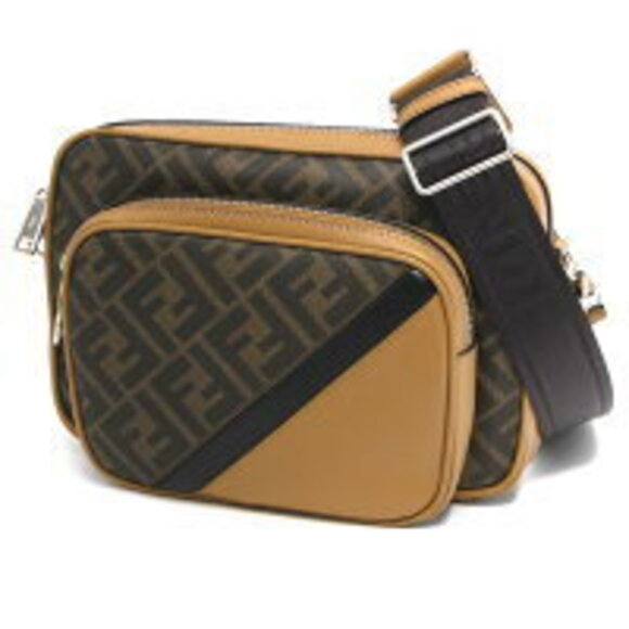 Fendi | Bags | Fendi Diagonal Camera Bag Duo Shoulder Clutch Tobacco ...